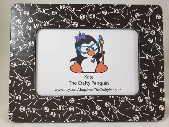 Handmade Decoupage Cartoon Skeleton Picture Frame 4x6 Inch | Etsy