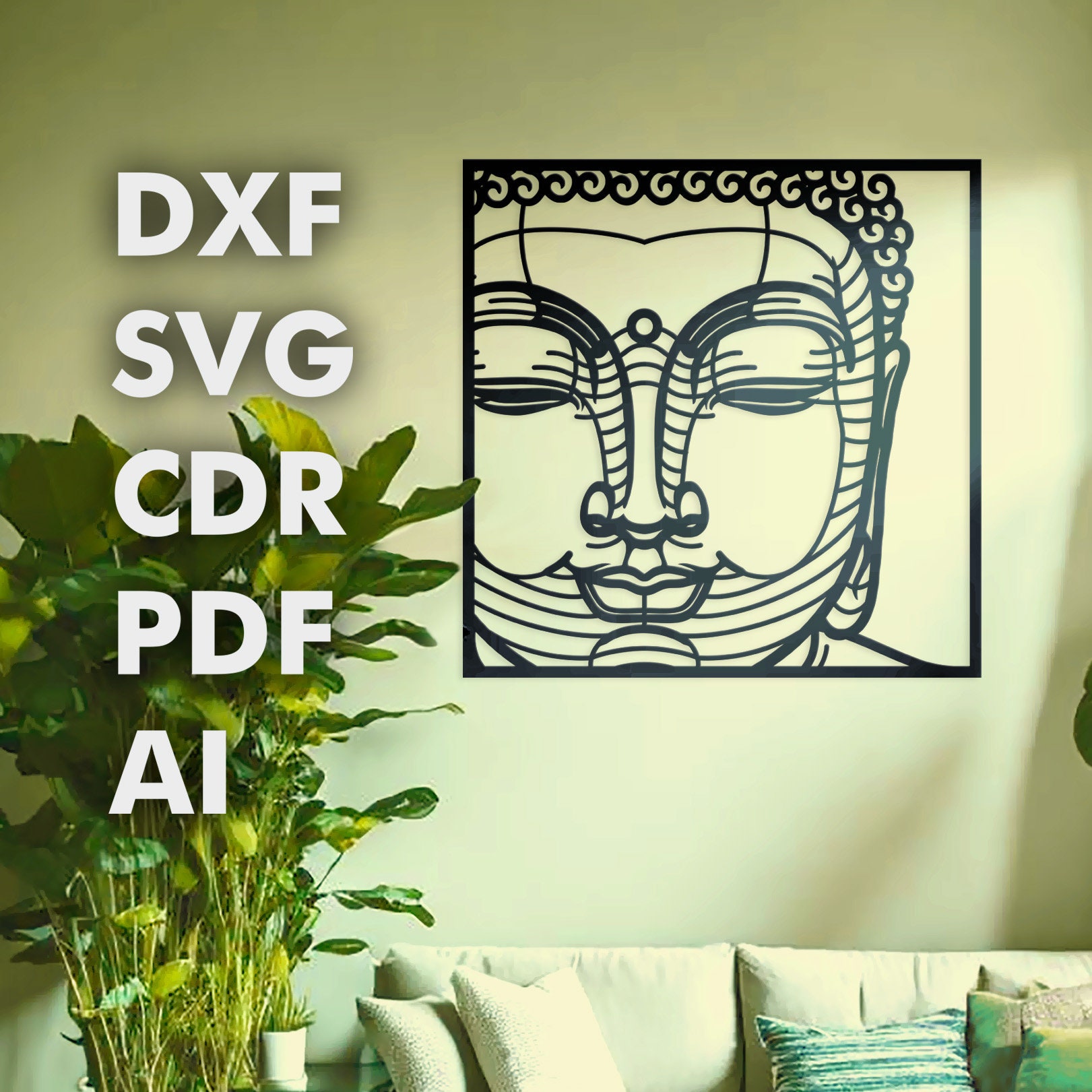 Wall Decor Buddha Laser Cut Files Buddha DXF Home Wall Art Decor, Cdr ...