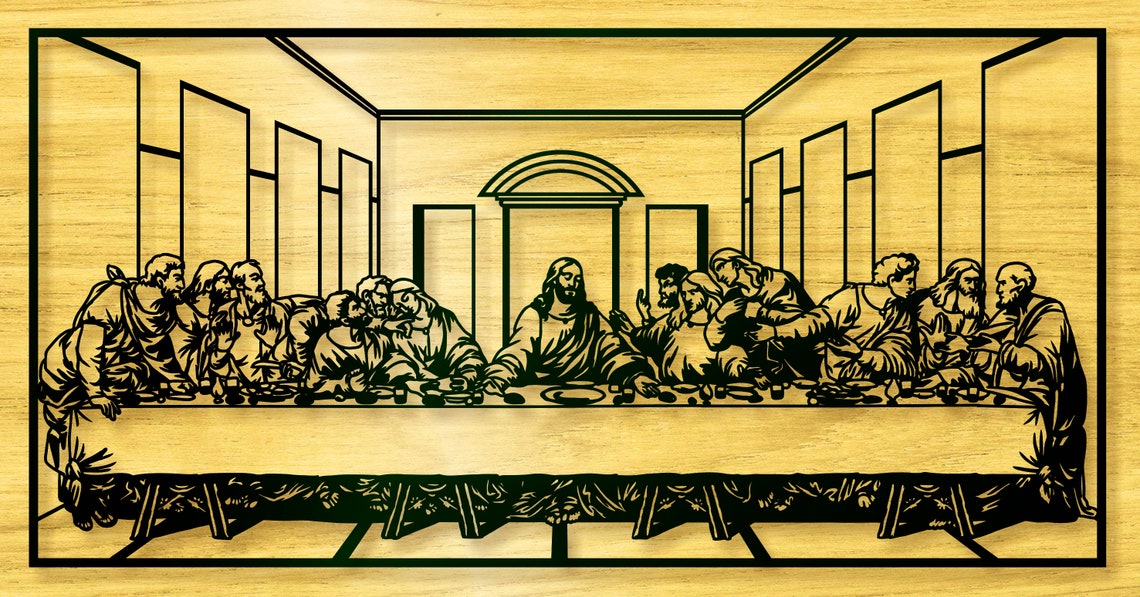 Last Supper Wall Decor Laser Cut Files SVG DXF Last Supper Home Wall ...
