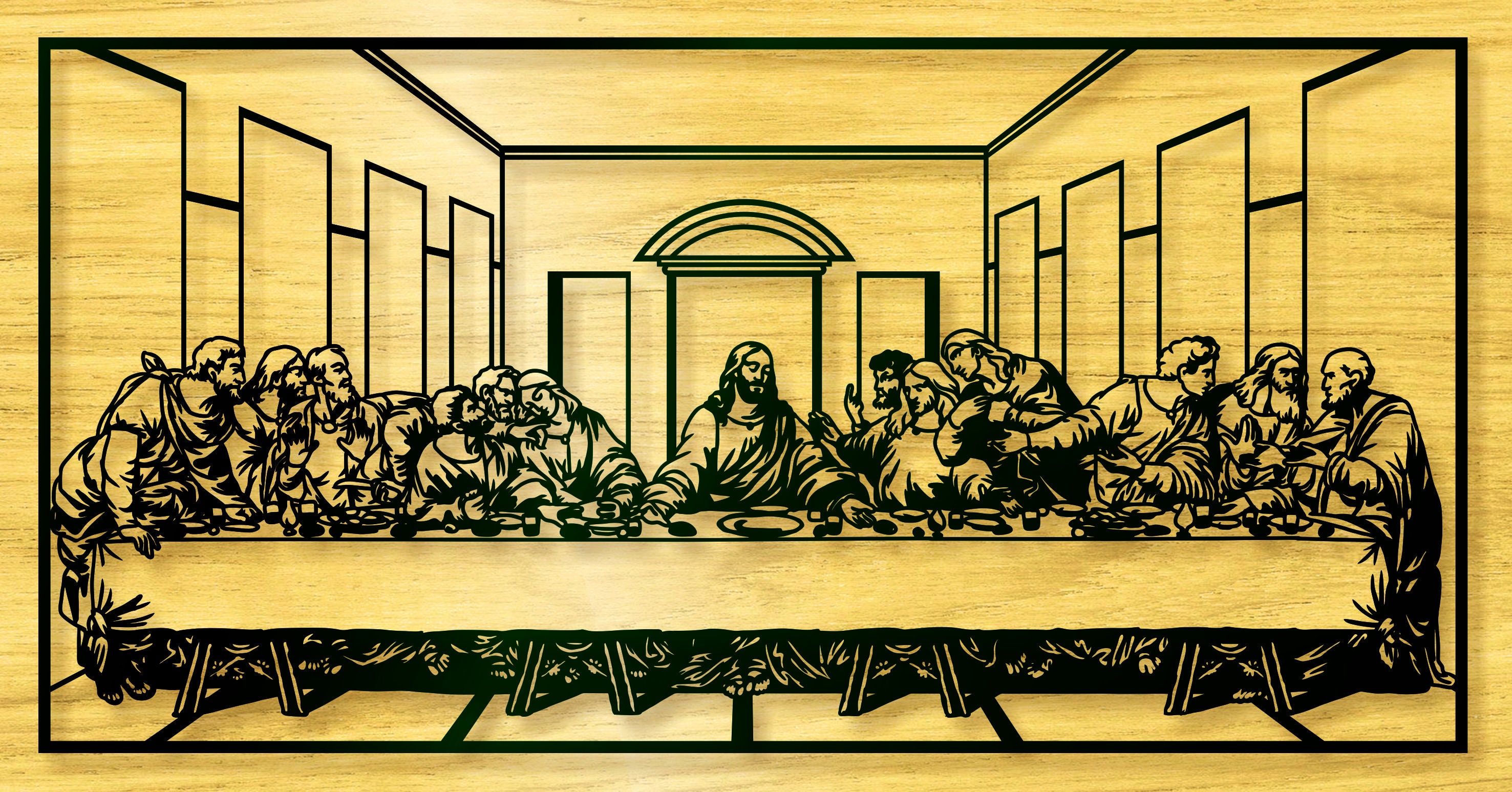 Last Supper Wall Decor Laser Cut Files SVG DXF Last Supper Home Wall ...