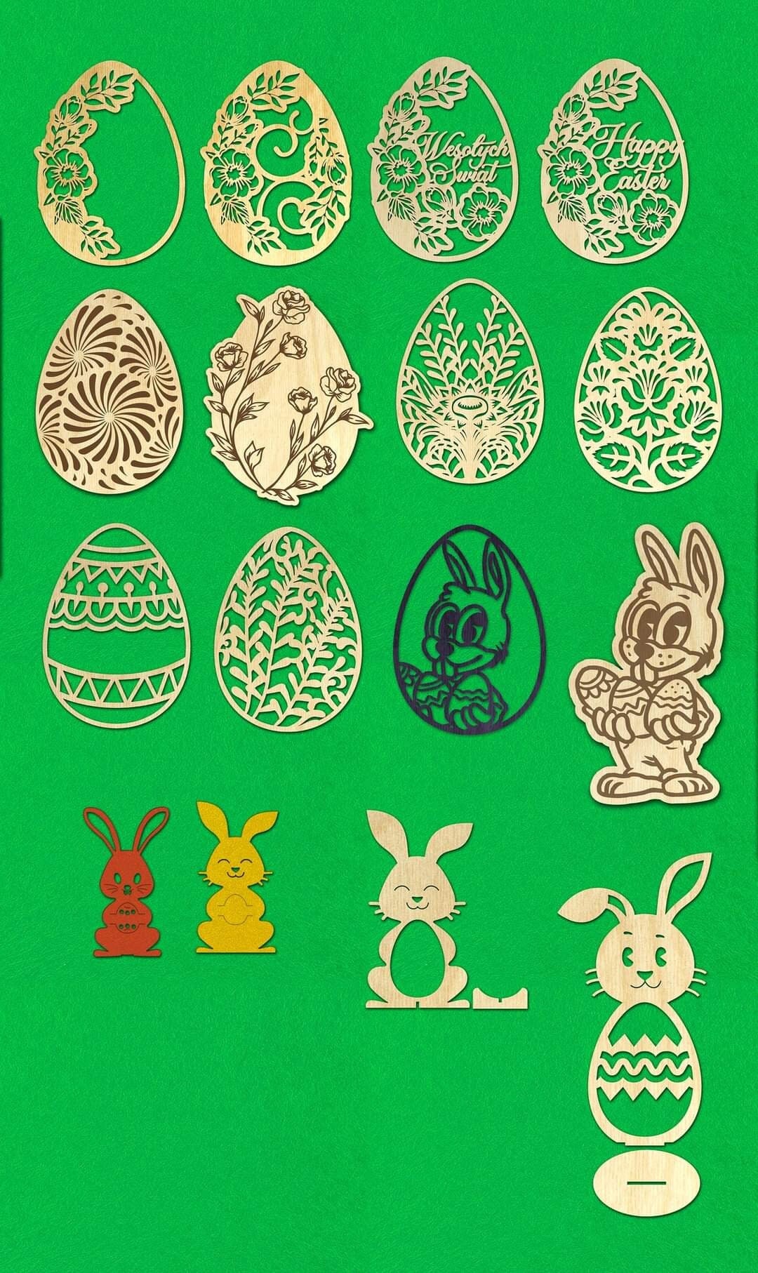 Easter Design Laser Cut File. Easter Eggs, Bunny, Lamb. - Etsy