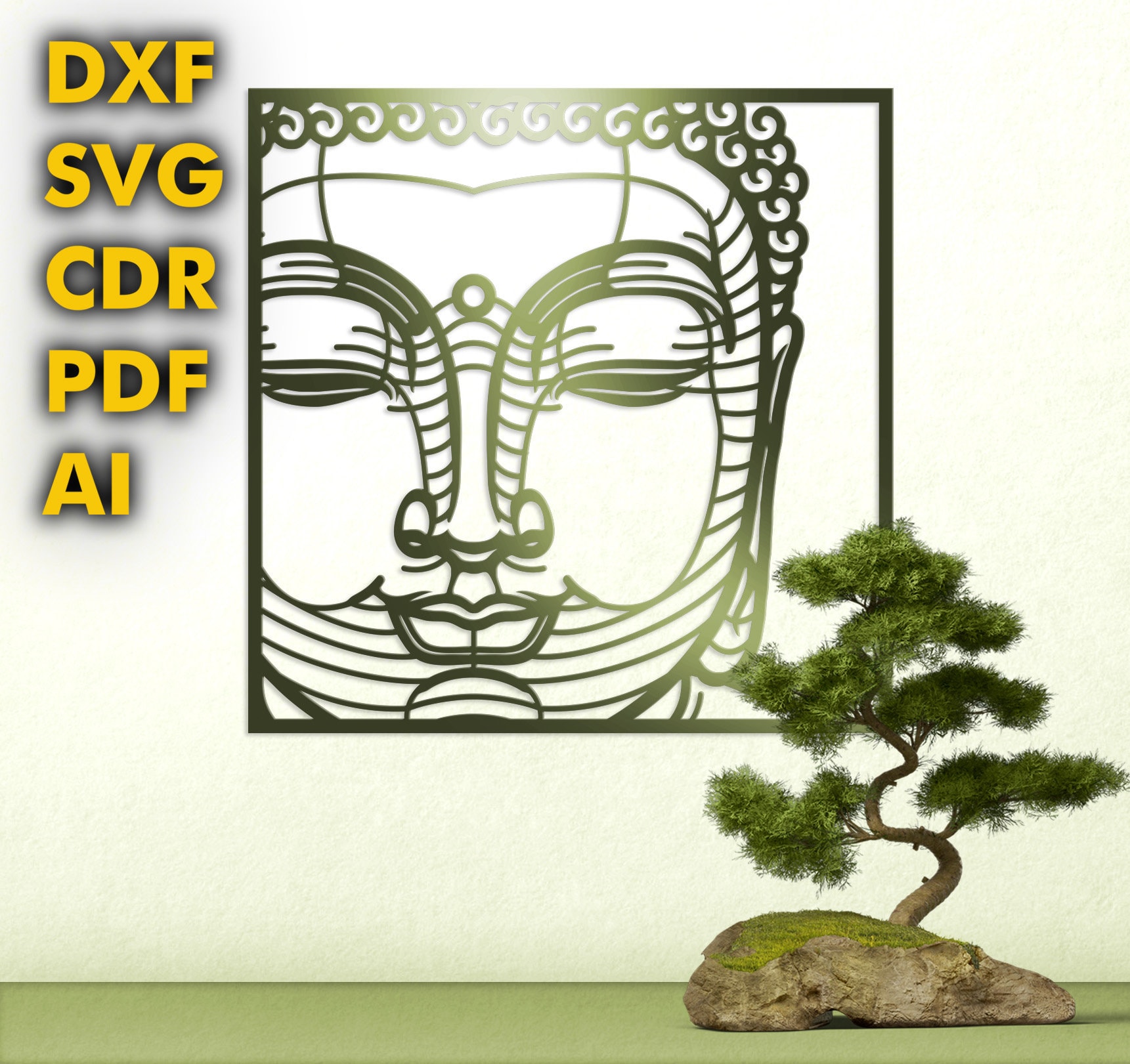 Wall Decor Buddha Laser Cut Files Buddha DXF Home Wall Art Decor, Cdr ...