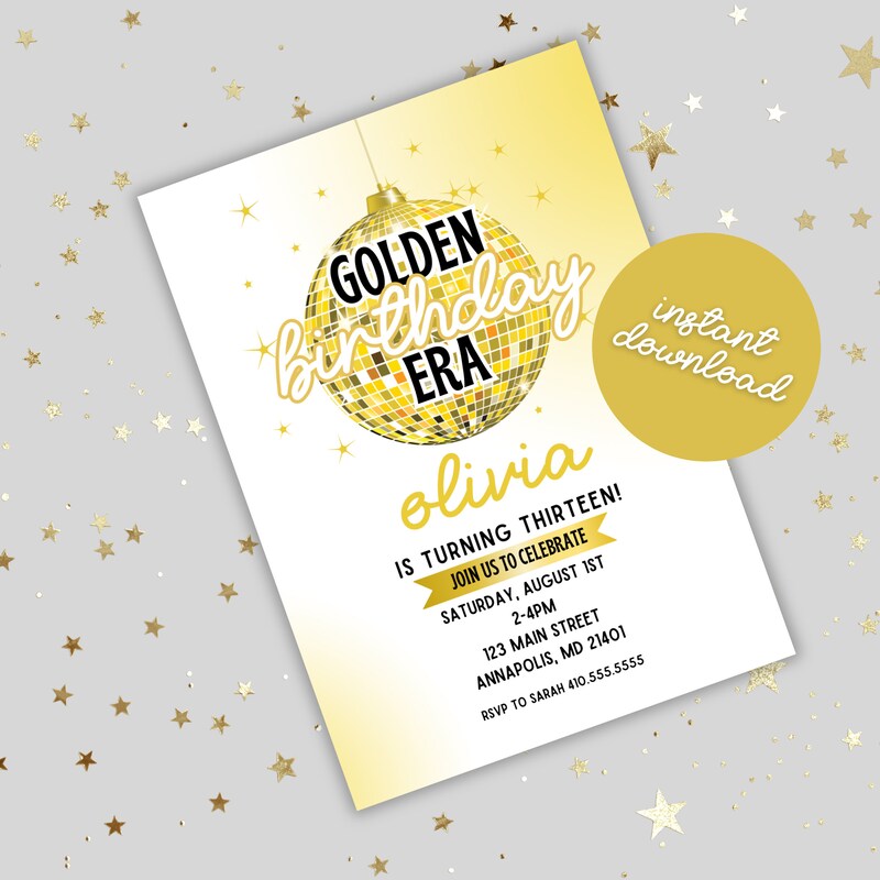 Golden Invitation - Etsy