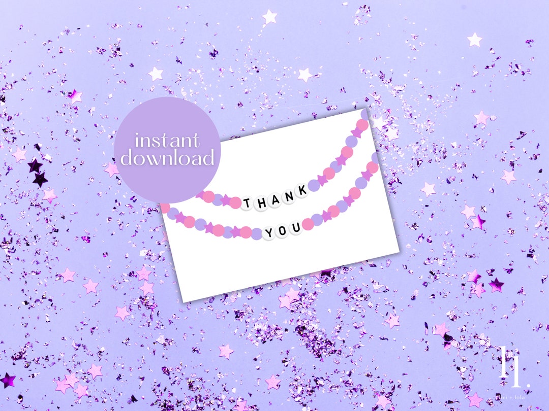 Printable Thank You Card, T Swift Birthday Thank You Card, Birthday Era ...