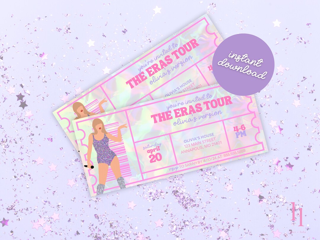Printable Eras Tour Party Invitation, Eras Birthday Party, Eras Movie ...