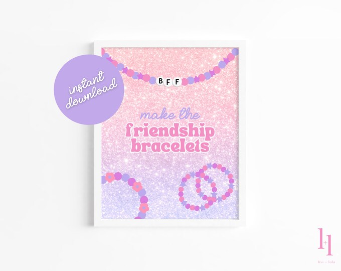 Printable Friendship Bracelet Sign, Instant Download T Swift Birthday ...