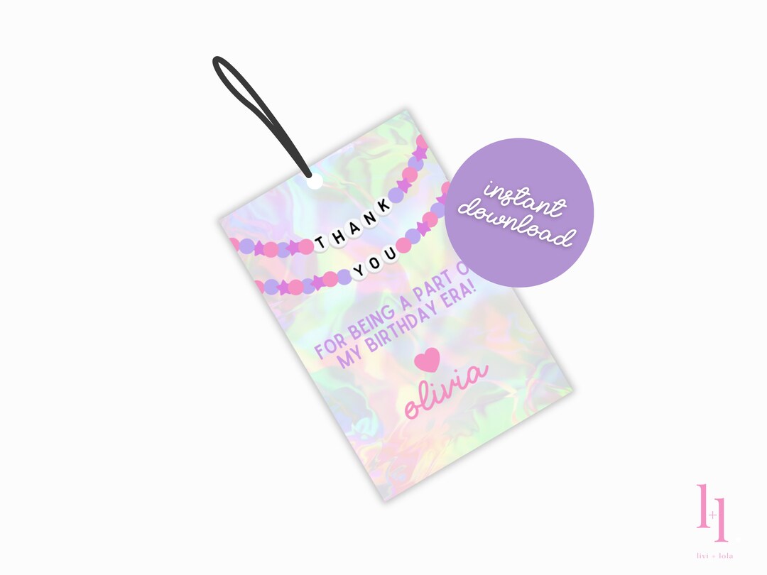 Printable Birthday Party Favor Tag, T Swift Birthday, Eras Birthday ...