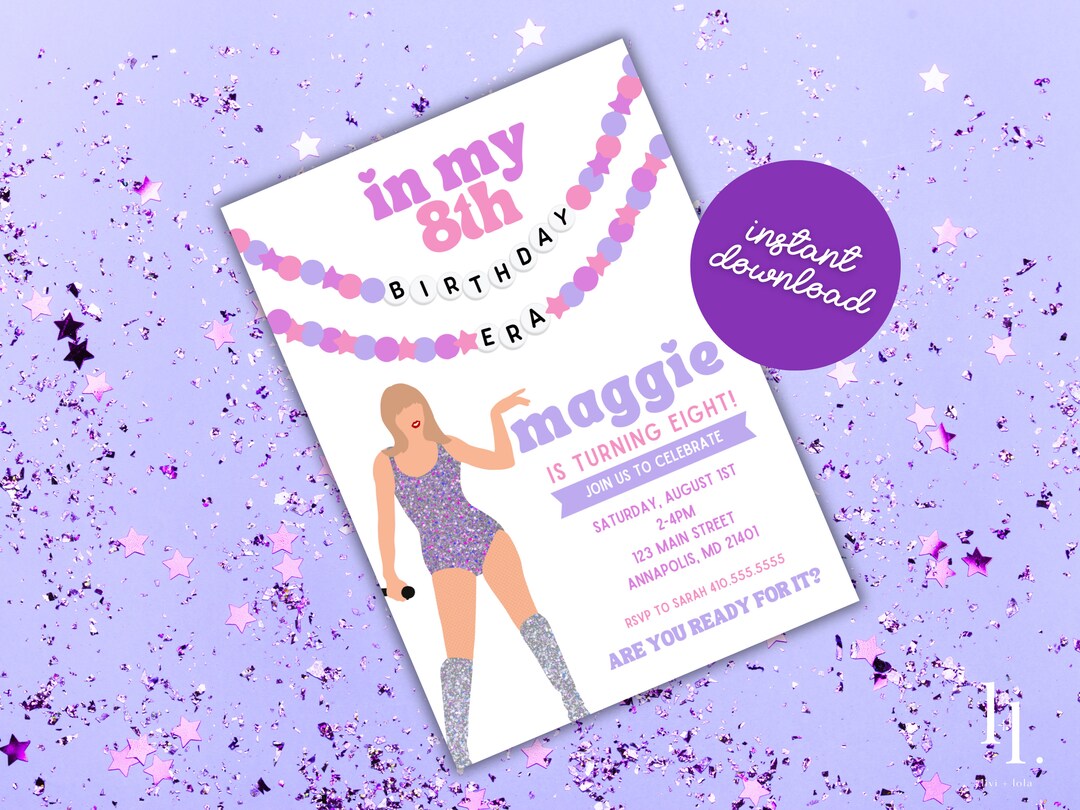 Printable T Swift Birthday Party Invitation, Era Tour Invitation, in My ...