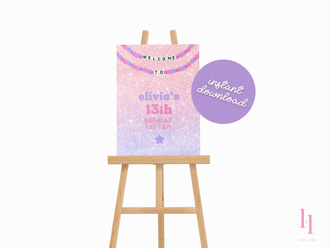 Printable Birthday Party Sign, T Swift Birthday Sign, Birthday Era ...