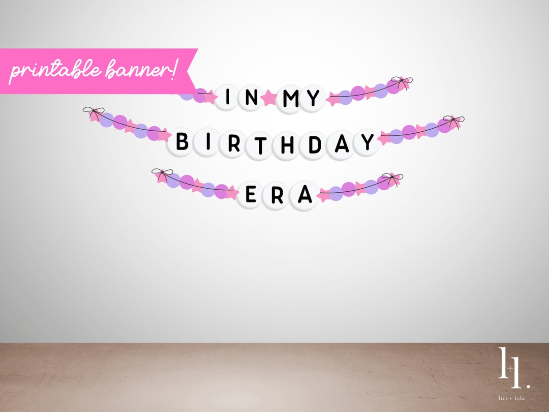 Printable T Swift Birthday Party Banner, Eras Birthday Party ...