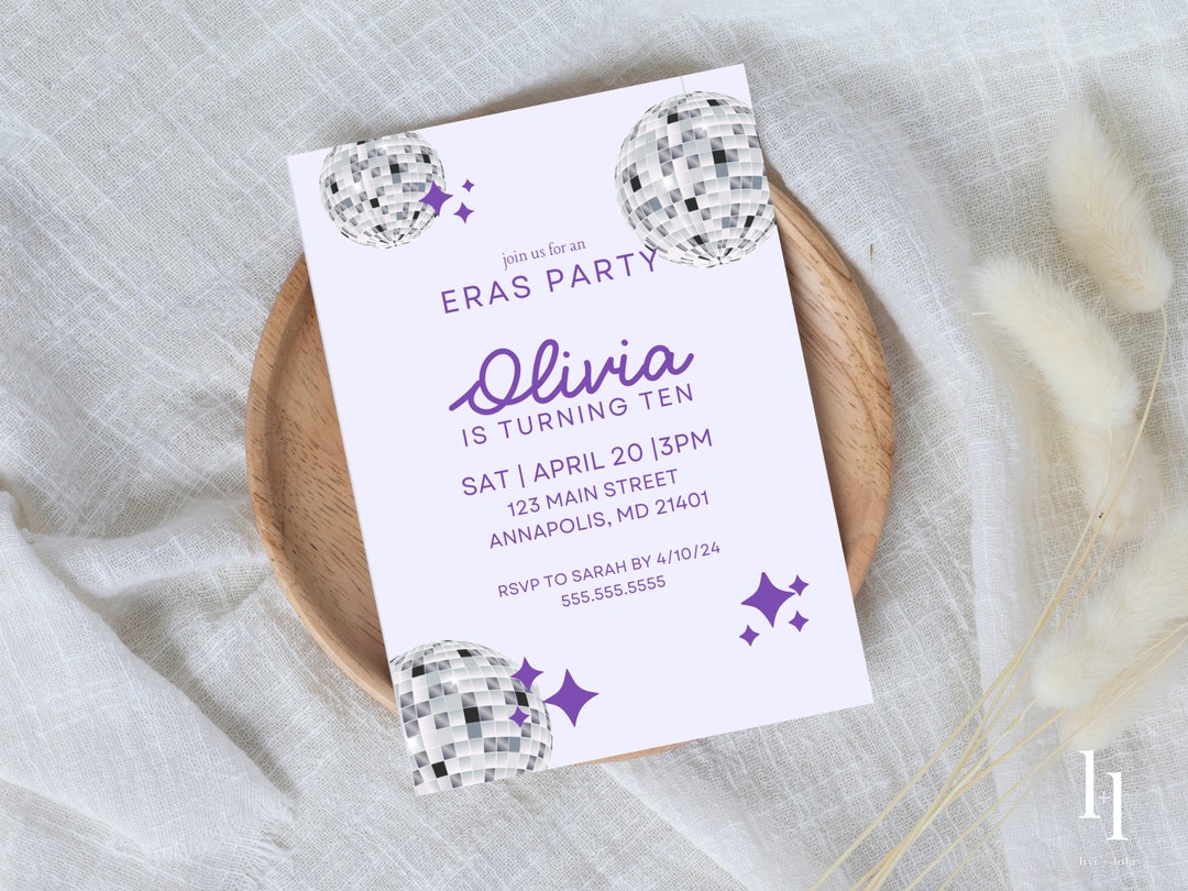 Printable T Swift Birthday Party Invitation, Eras Birthday Party ...