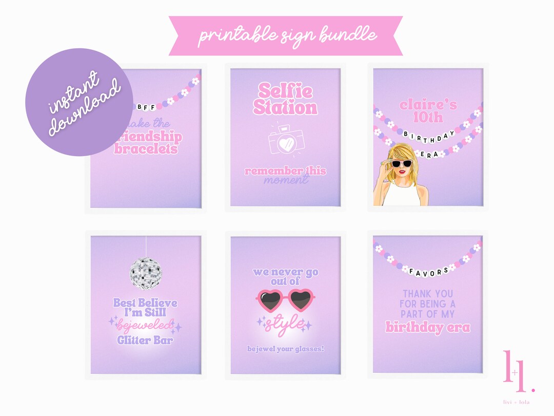 Printable Editable T Swift Inspired Signs, Instant Download T Swift ...