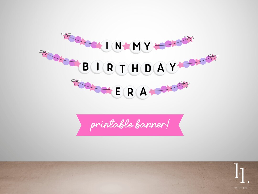 Printable T Swift Birthday Party Banner, Eras Birthday Party ...