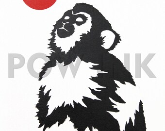 Monkey Screen Print | Etsy
