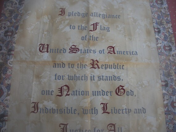 Fabric Patriotic American Pledge Liberty Justice Presidents Stars ...