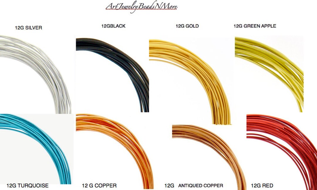 12G SILVER, Black, Copper, RED, TURQUOISE, Gold or Green Anodized ...