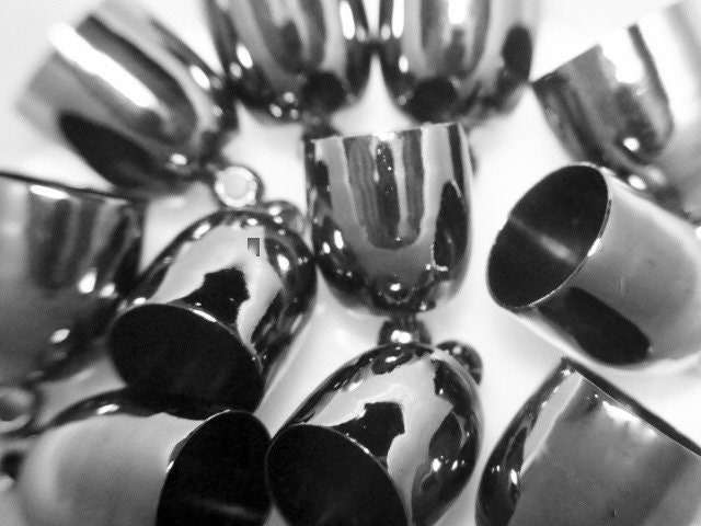 10x15x8 ID BRASS Bullet End Caps SILVER Gold Platinum Ant. | Etsy