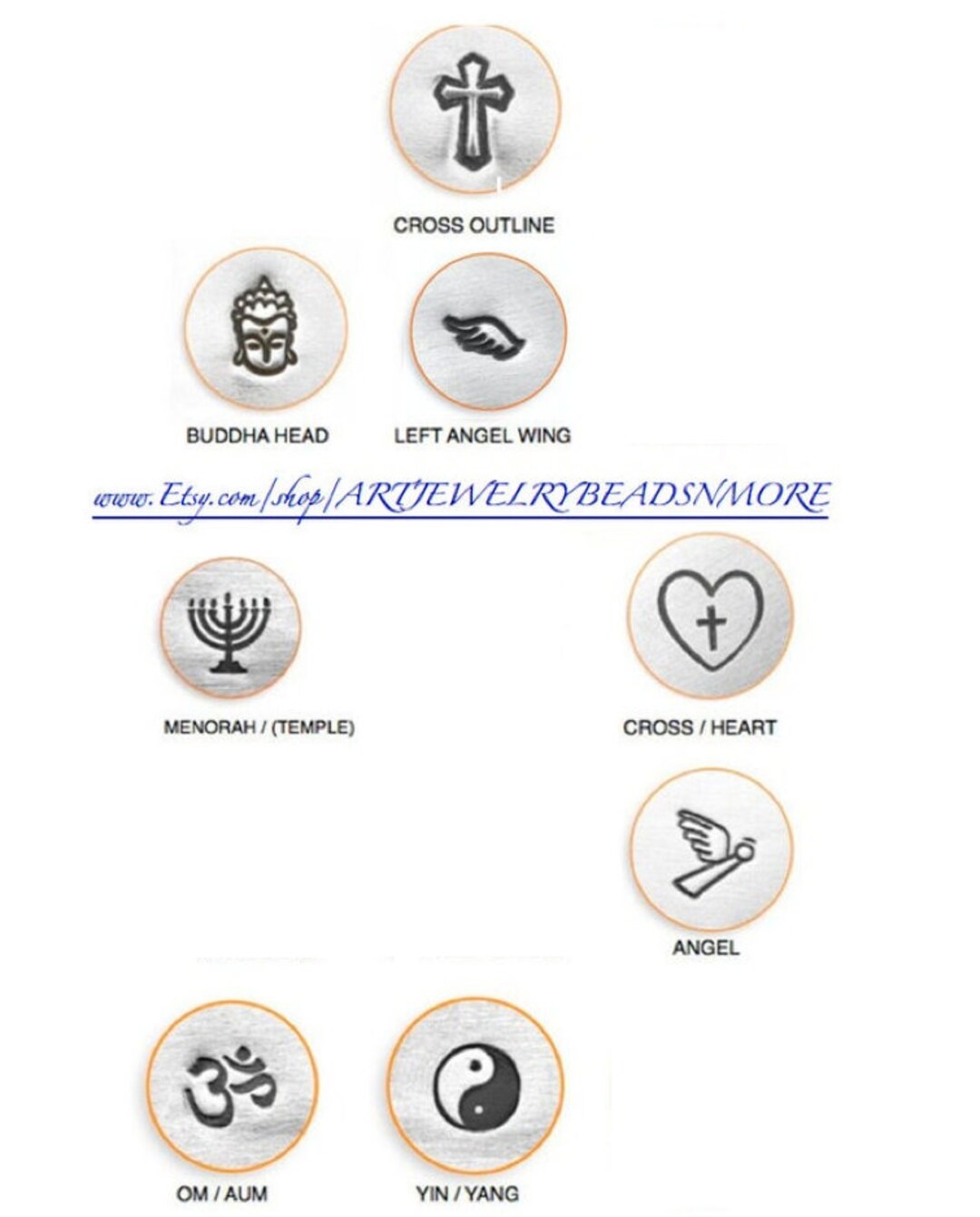 Impressart Spiritual Stamps Yin Yang, Cross Heart, Cross Outline, Heart ...