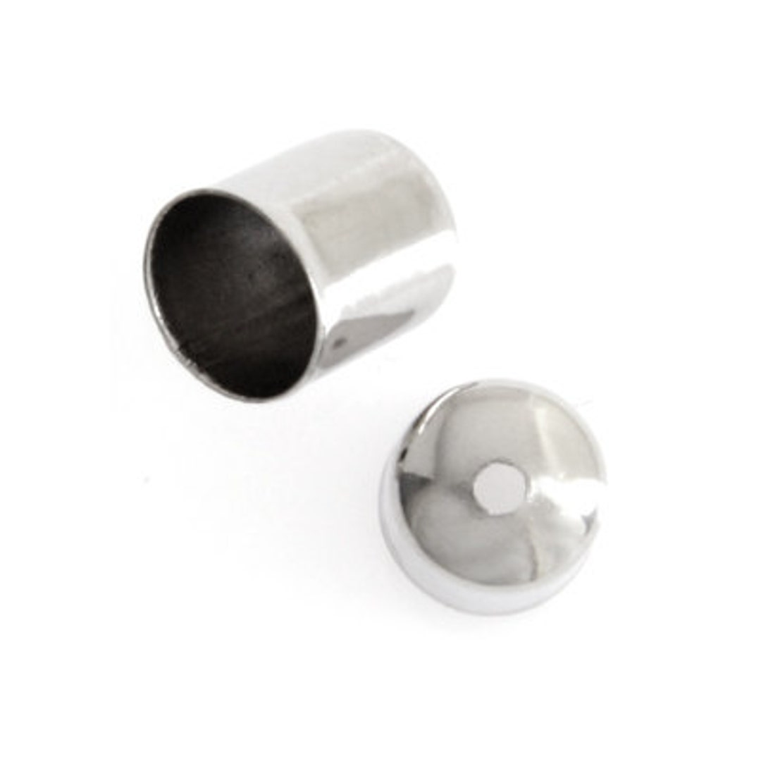 36) 7mm OD Silver Plated End Caps, Kumihimo End Caps, Viking Knit End ...