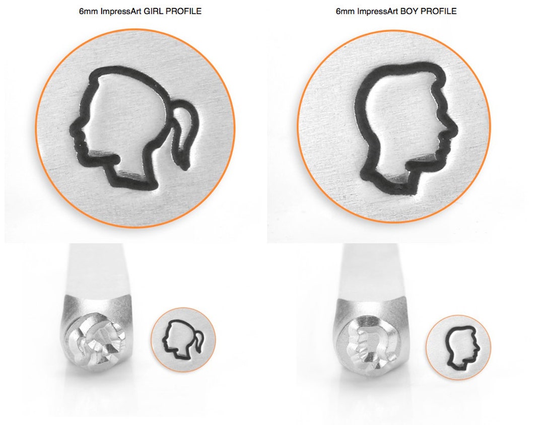 Impressart BOY Profile or GIRL Profile Metal Stamps Impressart Mom ...
