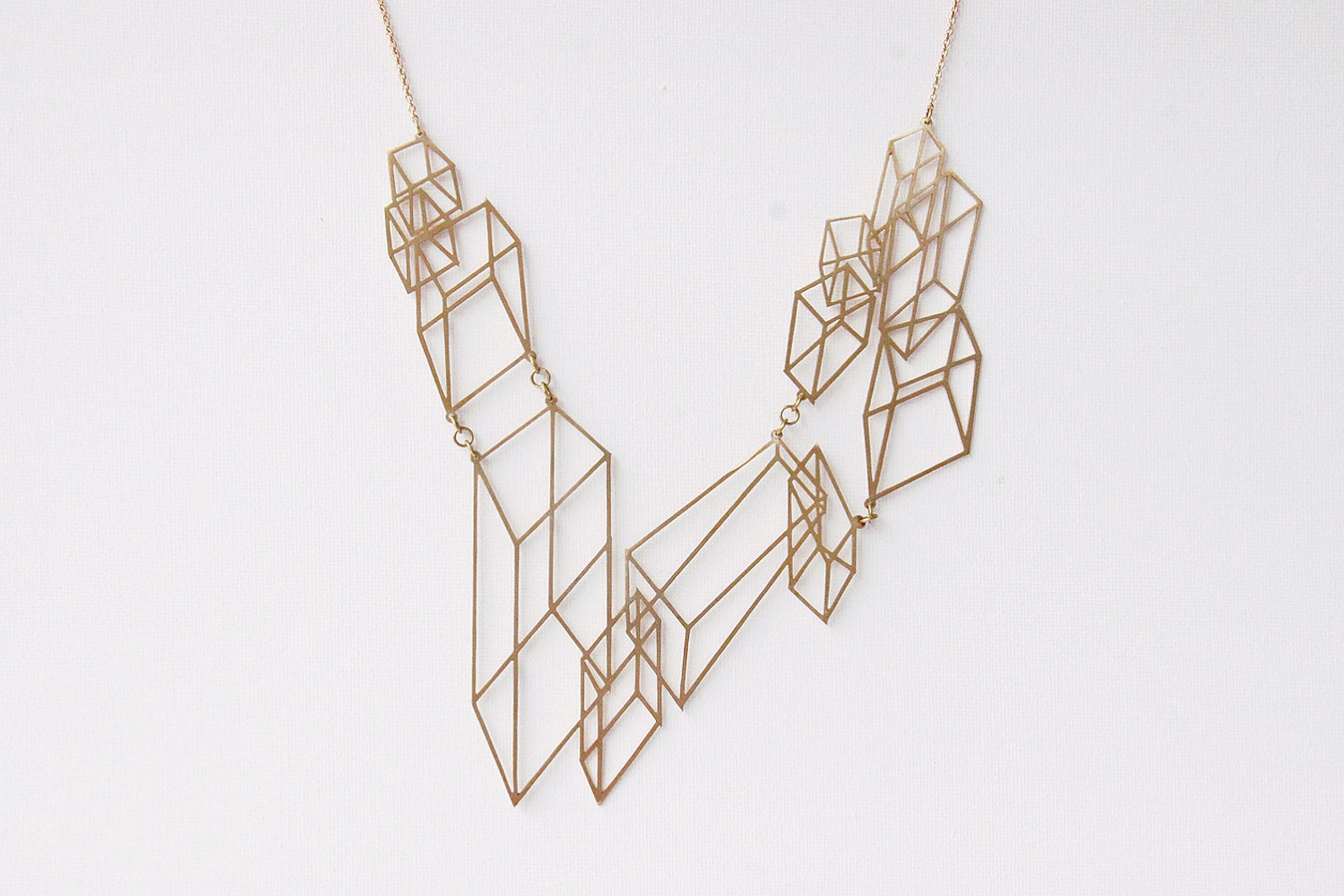 Modern Geometric Cube Optical Art Hand Craft Necklace - Etsy