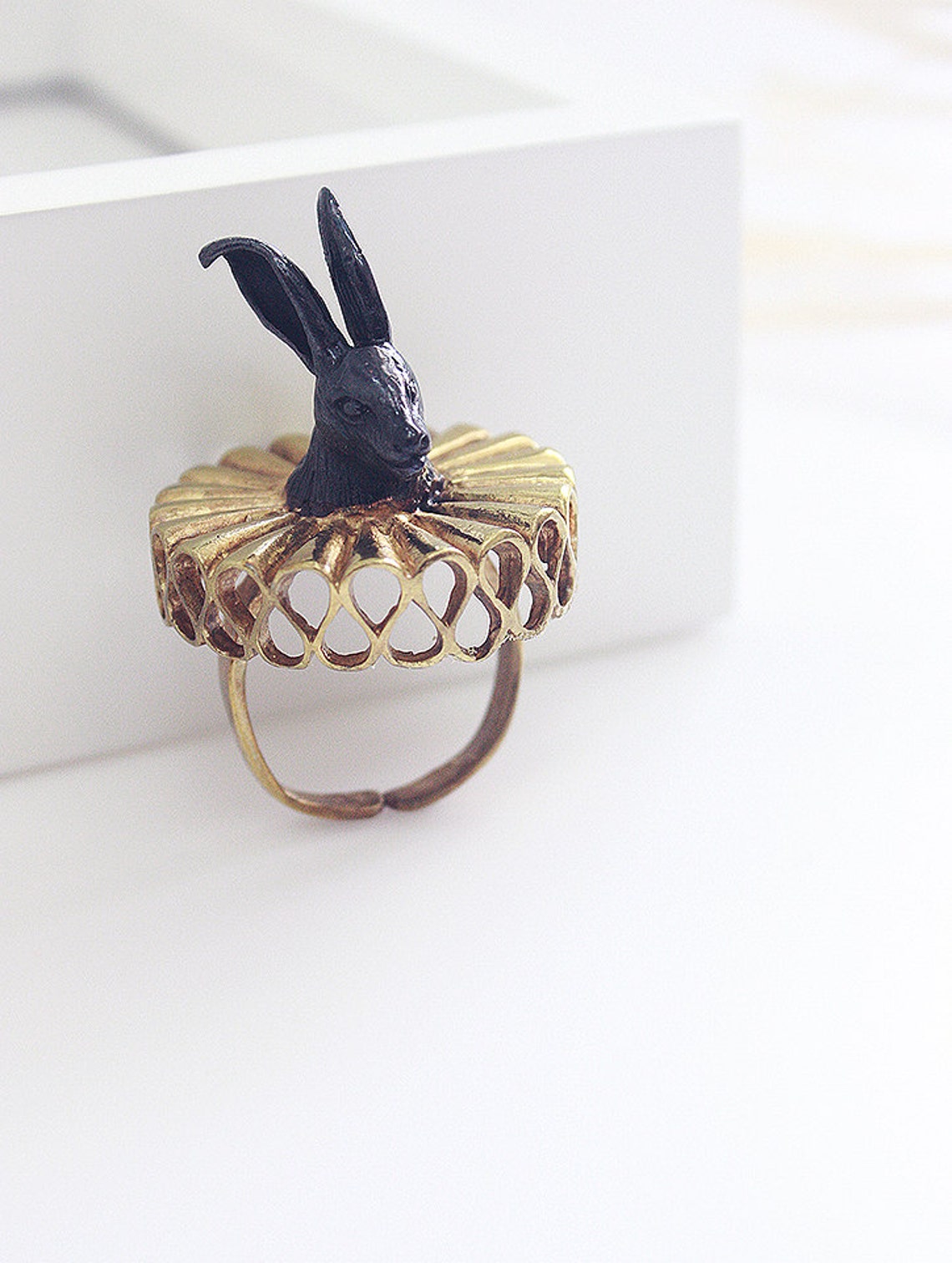 Lord Rabbit in Black Finished With Golden Collar / Cute - Etsy