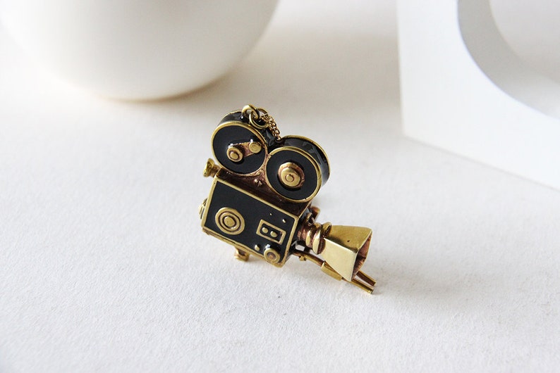 Vintage Movie Camera Charm Necklace - Handmade Jewelry - September Room ...