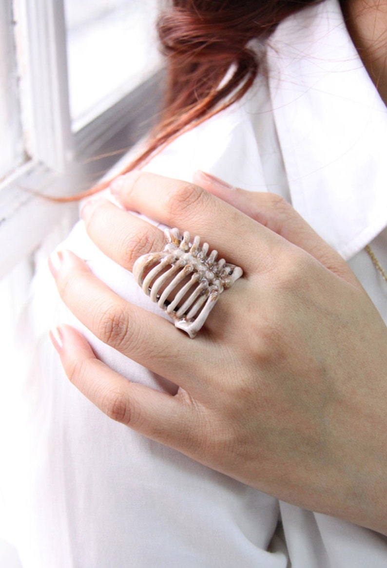Rib Cage Ring Hand-craft Painted Version / Jewelry - Etsy