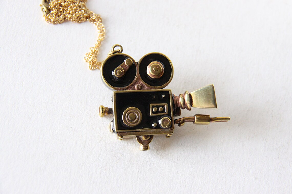 Vintage Movie Camera Charm Necklace Handmade Jewelry - Etsy