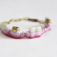 Kandi Teeth Cuff: Weirdcore Beaded Jewelry, Kidcore Fashion - Etsy