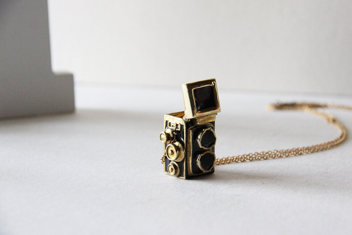 Vintage Twin Lens Reflex Camera Charm Necklace Locket - Etsy