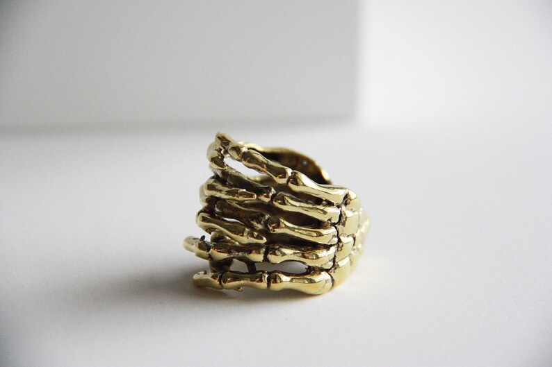Hands Skeleton Golden Ring - Etsy