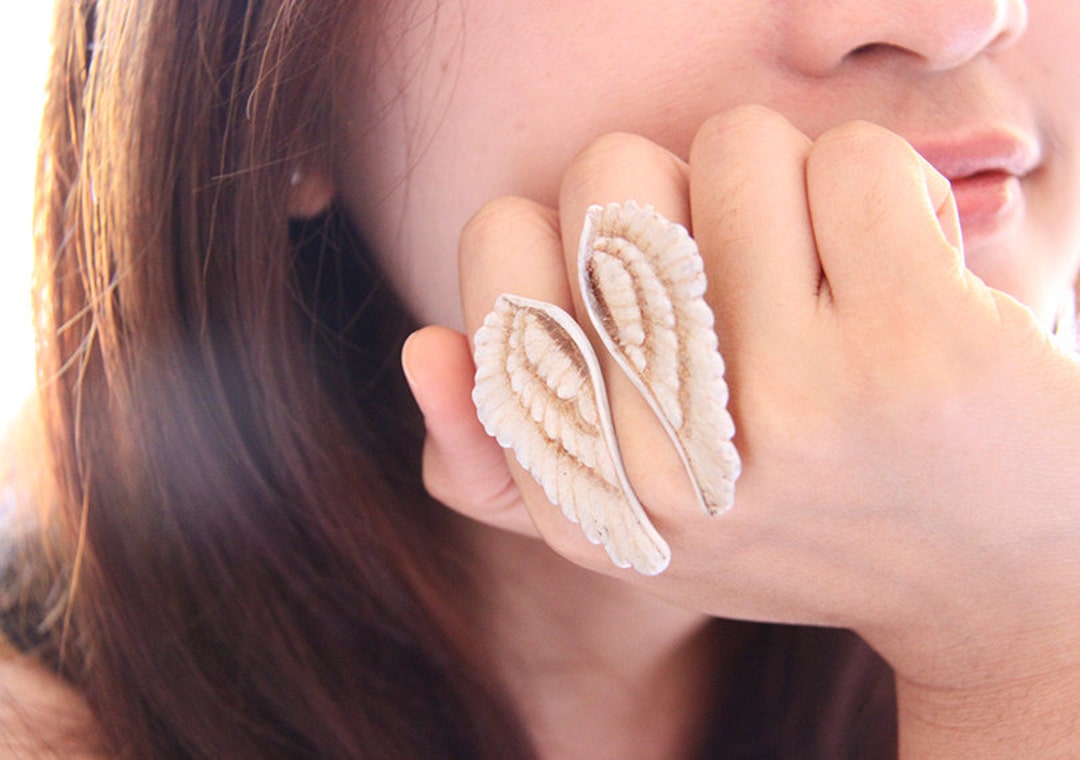 Bird Wings Ring / Hand-painted Color / Art Punk Rock Jewelry / Novelty ...