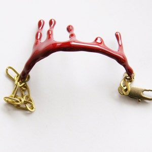 Bleeding Blood Bracelet / Red Enamel Jewelry / Punk Rock Adjustable ...