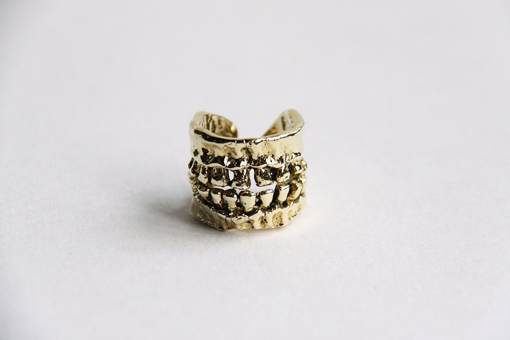 Teeth Skeleton Ring Unique Statement Rings Handmade - Etsy