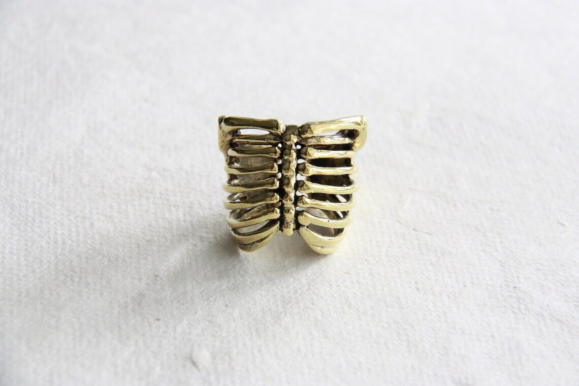 Human Ribcage Skeleton Ring - Brass Metal Work - Etsy UK