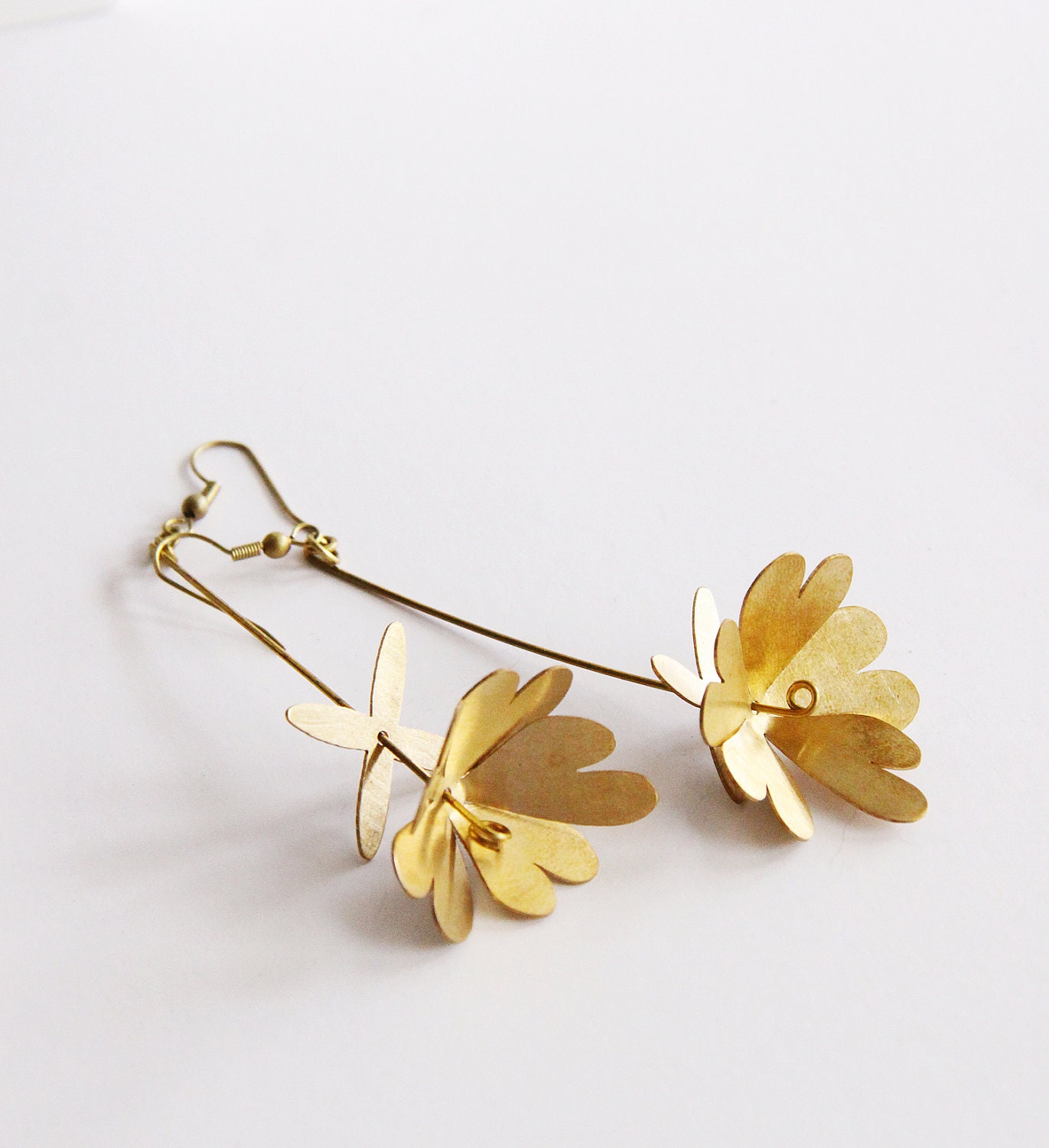 Golden Flowers and Leafs Hand Craft Earrings - Etsy