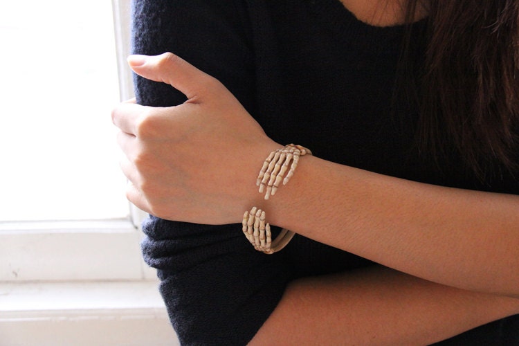 Hand Skeleton Bracelet Hand-craft Painted Color Version / | Etsy