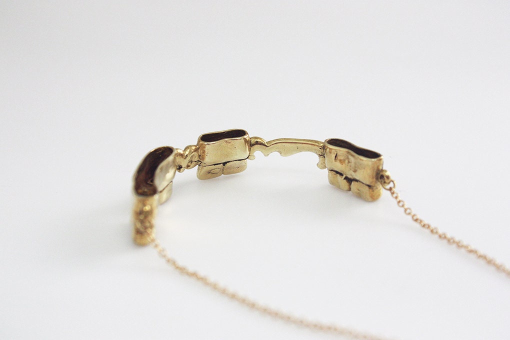 Golden Fang Teeth Pendant - Art Punk Rock Jewelry - Woman and Unisex ...