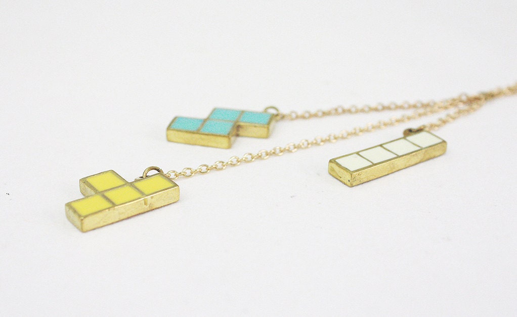 Tetris Set Pendant Necklace Fashion Hipster Jewelry for Her - Etsy