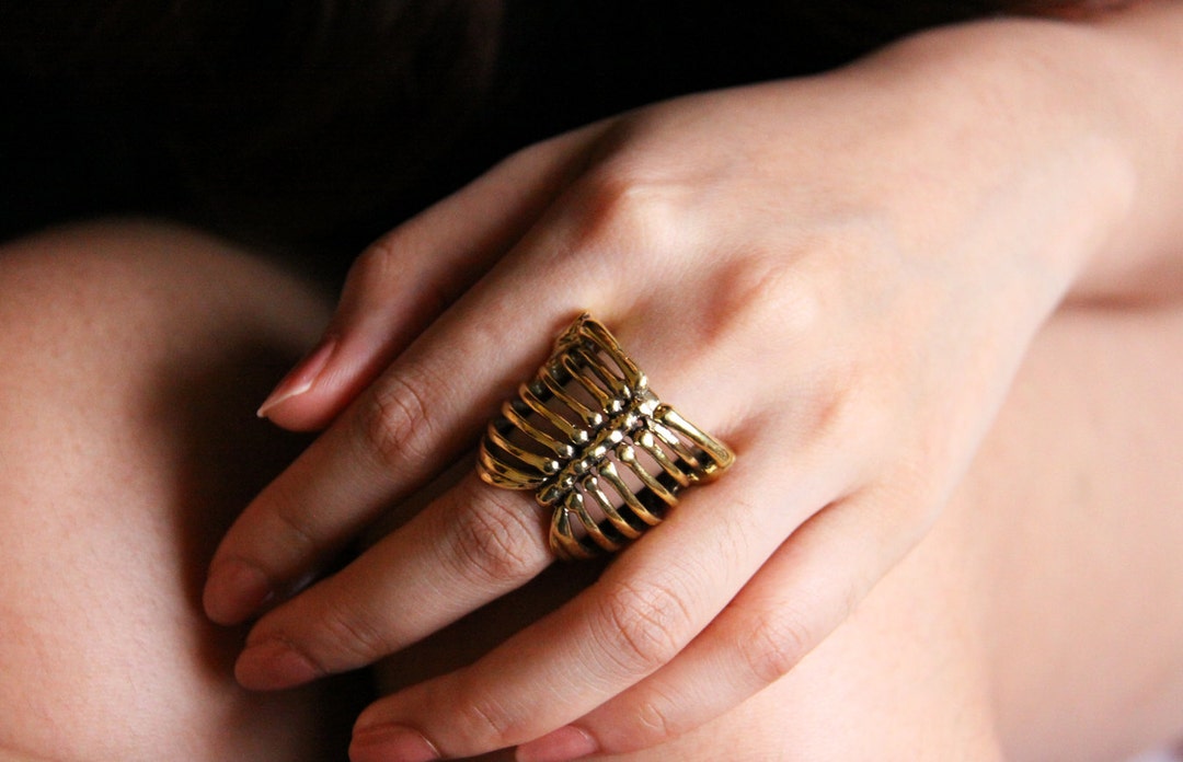 Human Ribcage Skeleton Ring - Brass Metal Work - Etsy