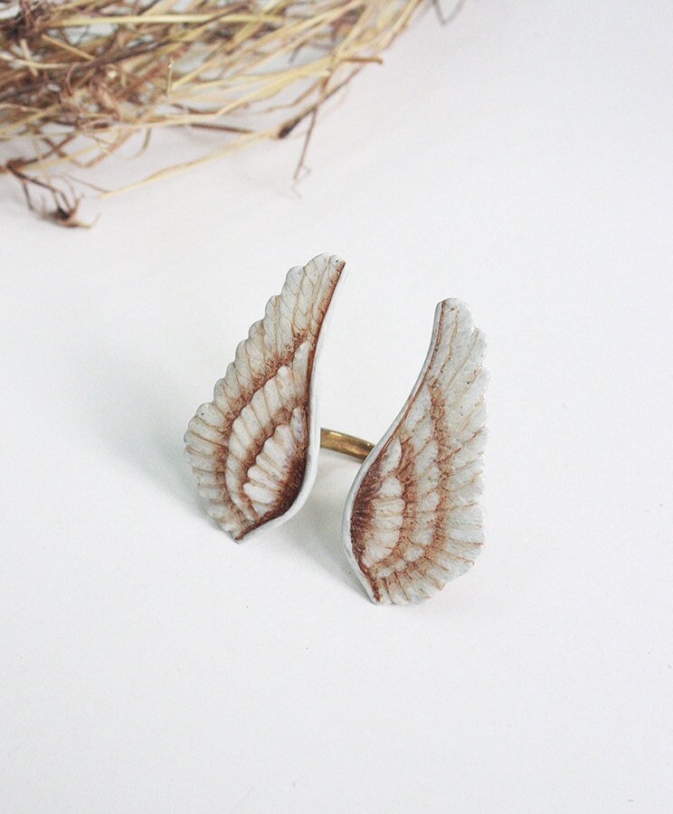 Bird Wings Ring / Hand-painted Color / Art Punk Rock Jewelry / | Etsy