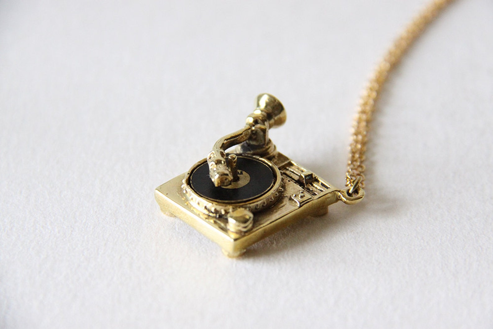 Turntable Charm Necklace Unique Handmade Jewelry | Etsy