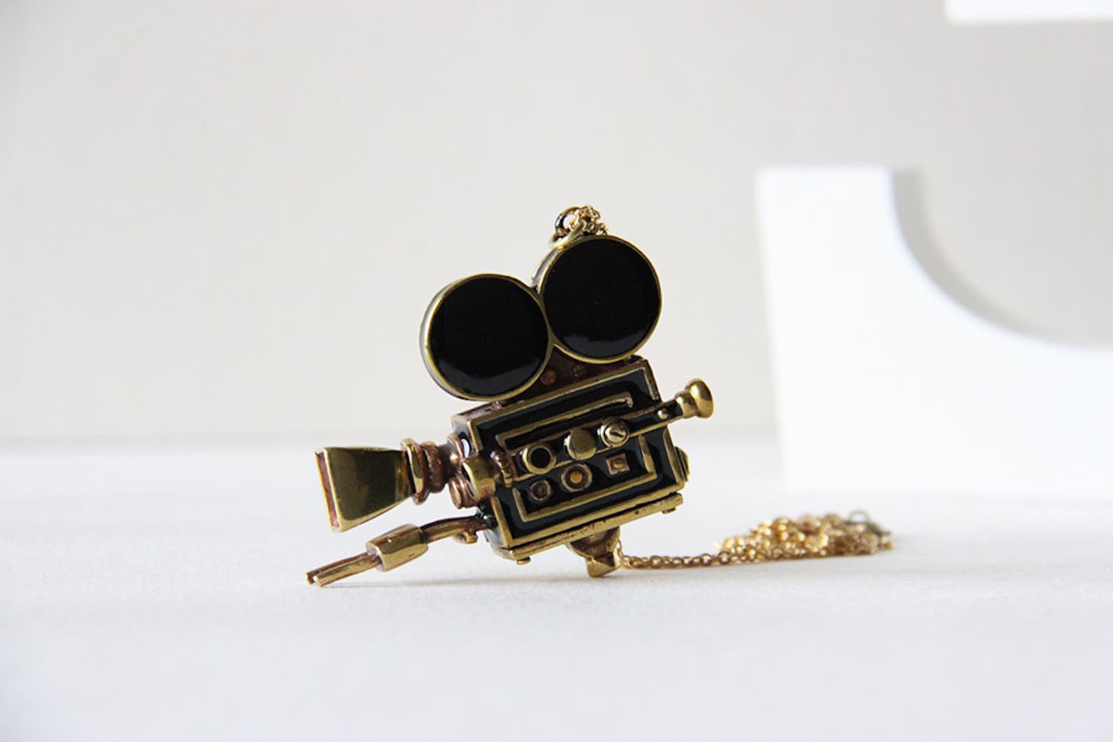 Vintage Movie Camera Charm Necklace - Handmade Jewelry - September Room ...