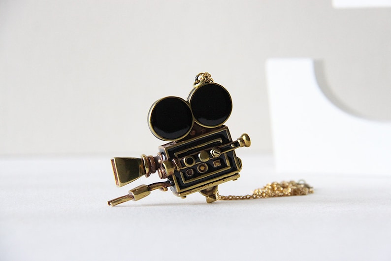 Vintage Movie Camera Charm Necklace Handmade Jewelry - Etsy