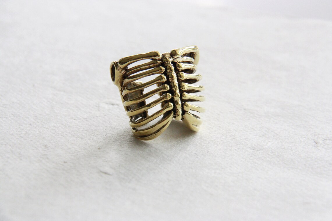 Human Ribcage Skeleton Ring - Brass Metal Work - Etsy UK
