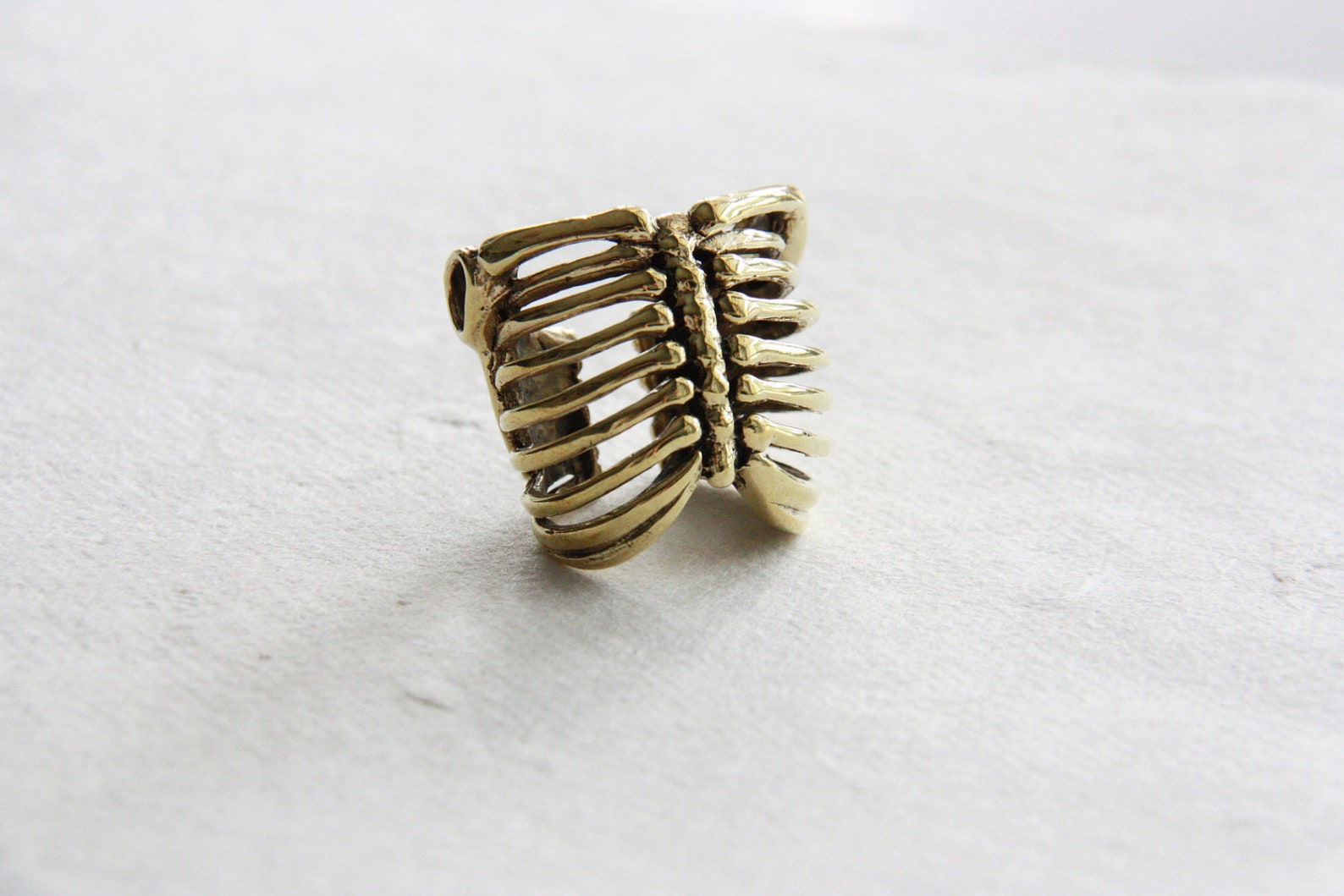 Human Ribcage Skeleton Ring - Brass Metal Work - Etsy UK