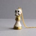 Skull Bishop Chess Hand-painted Color and Golden Necklace / Pendant - Etsy