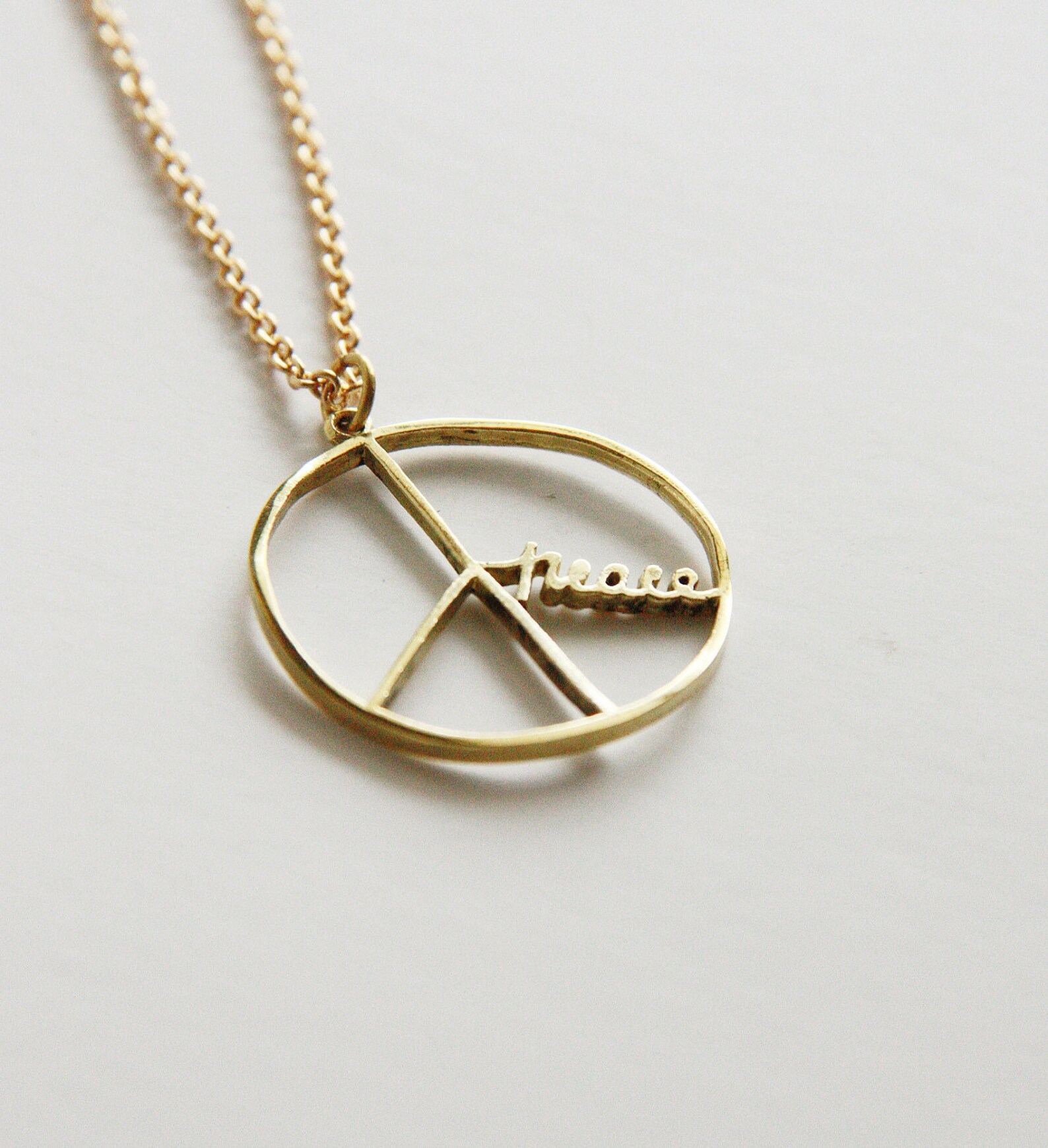 Peace Sign Pendant/ Necklace - Etsy