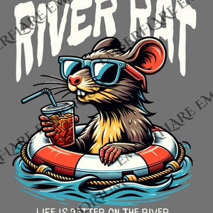 River Rat PNG File - Life is Better on the River, Sublimination PNG, Beach Bum, Summer Shirt Png ...